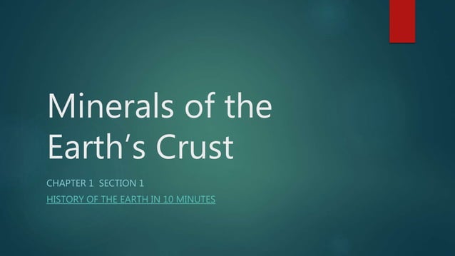Minerals of the earths crust | PPTX