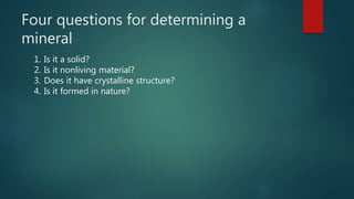 Minerals of the earths crust | PPTX