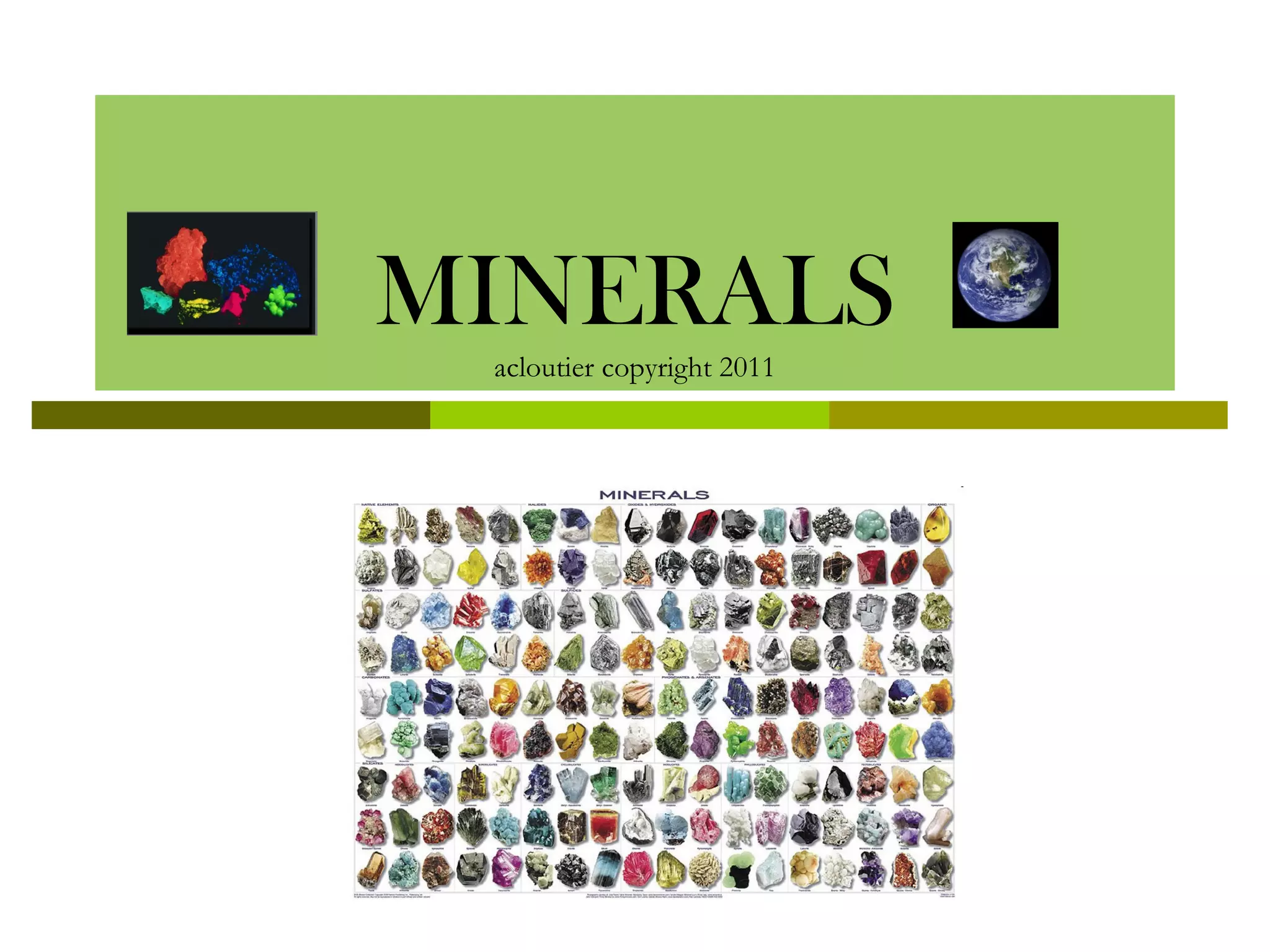 Identifying Minerals Earth & Space science acloutier 2011 | PPT