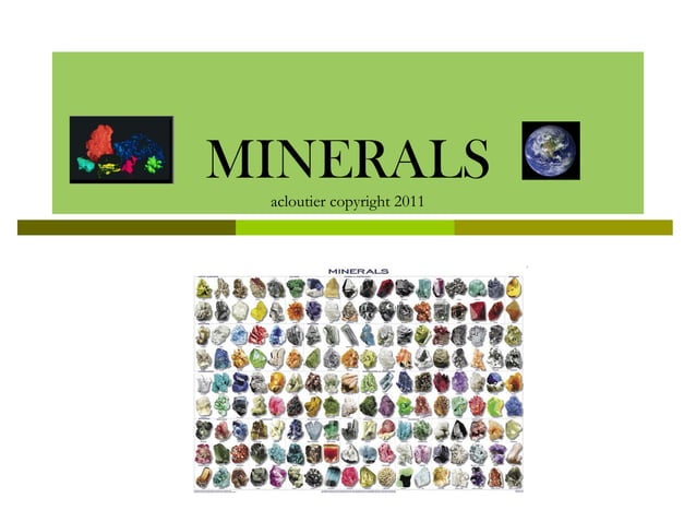 Identifying Minerals Earth & Space science acloutier 2011 | PPT