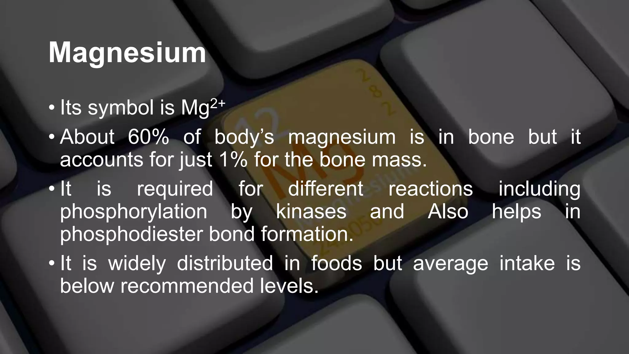 Minerals sodium potassium magnesium chloride, calcium, selenium | PPTX