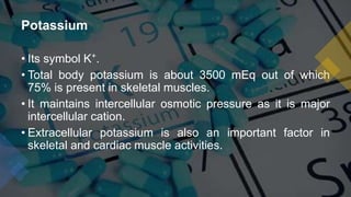 Minerals sodium potassium magnesium chloride, calcium, selenium | PPTX
