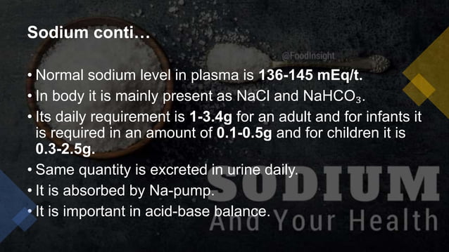 Minerals sodium potassium magnesium chloride, calcium, selenium | PPT