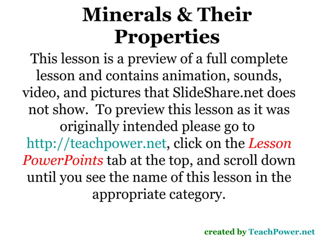 Minerals & their properties | PPT