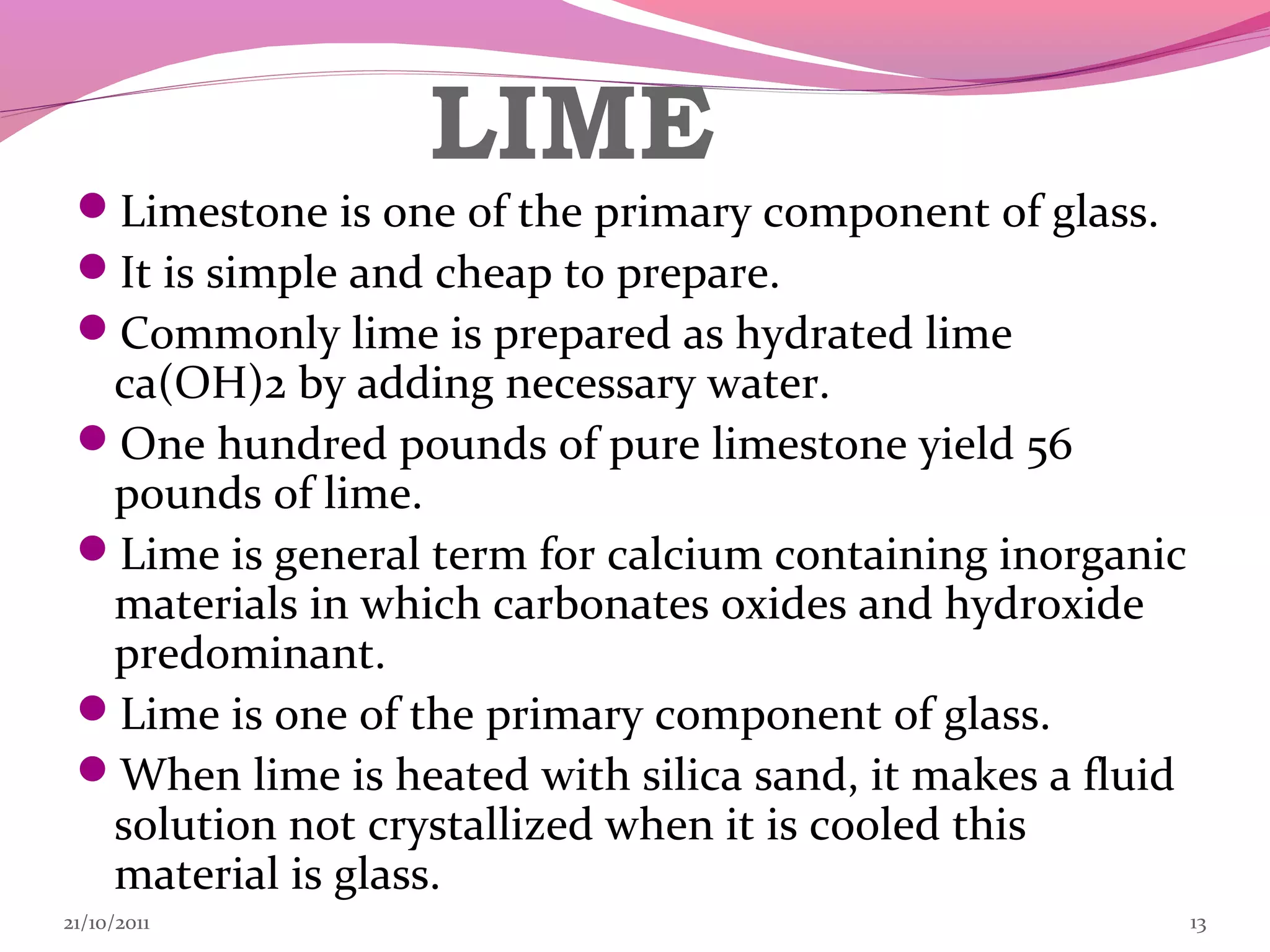 Minerals used as glass making materials | PPT