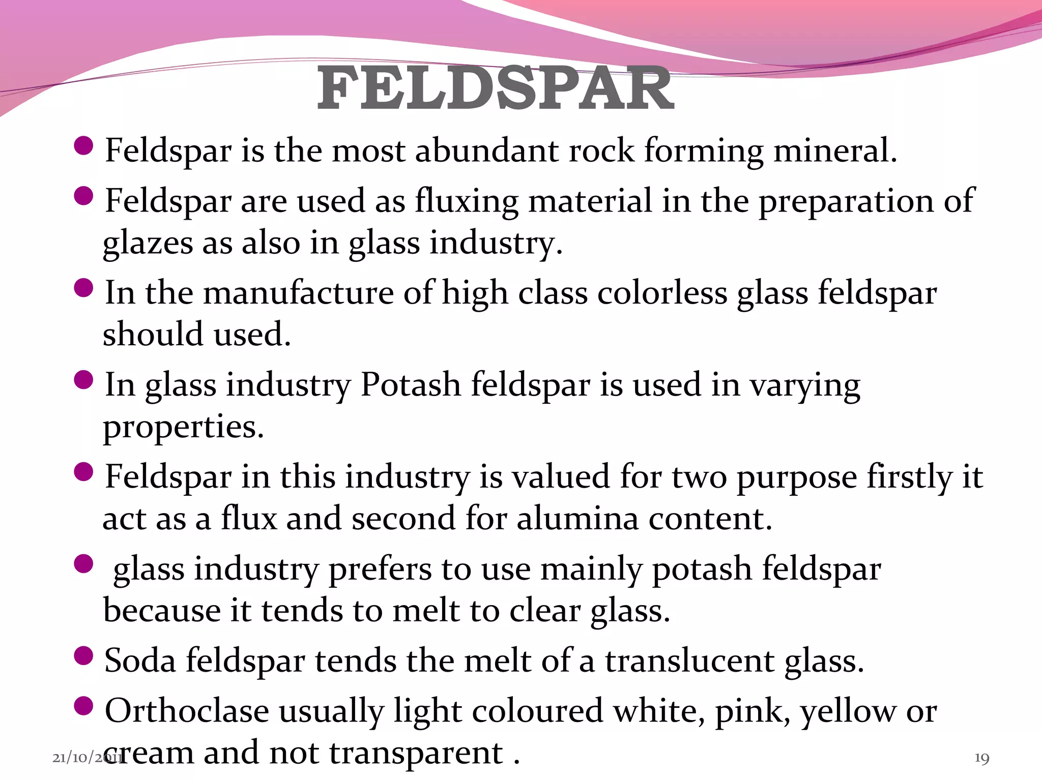 Minerals used as glass making materials | PPT
