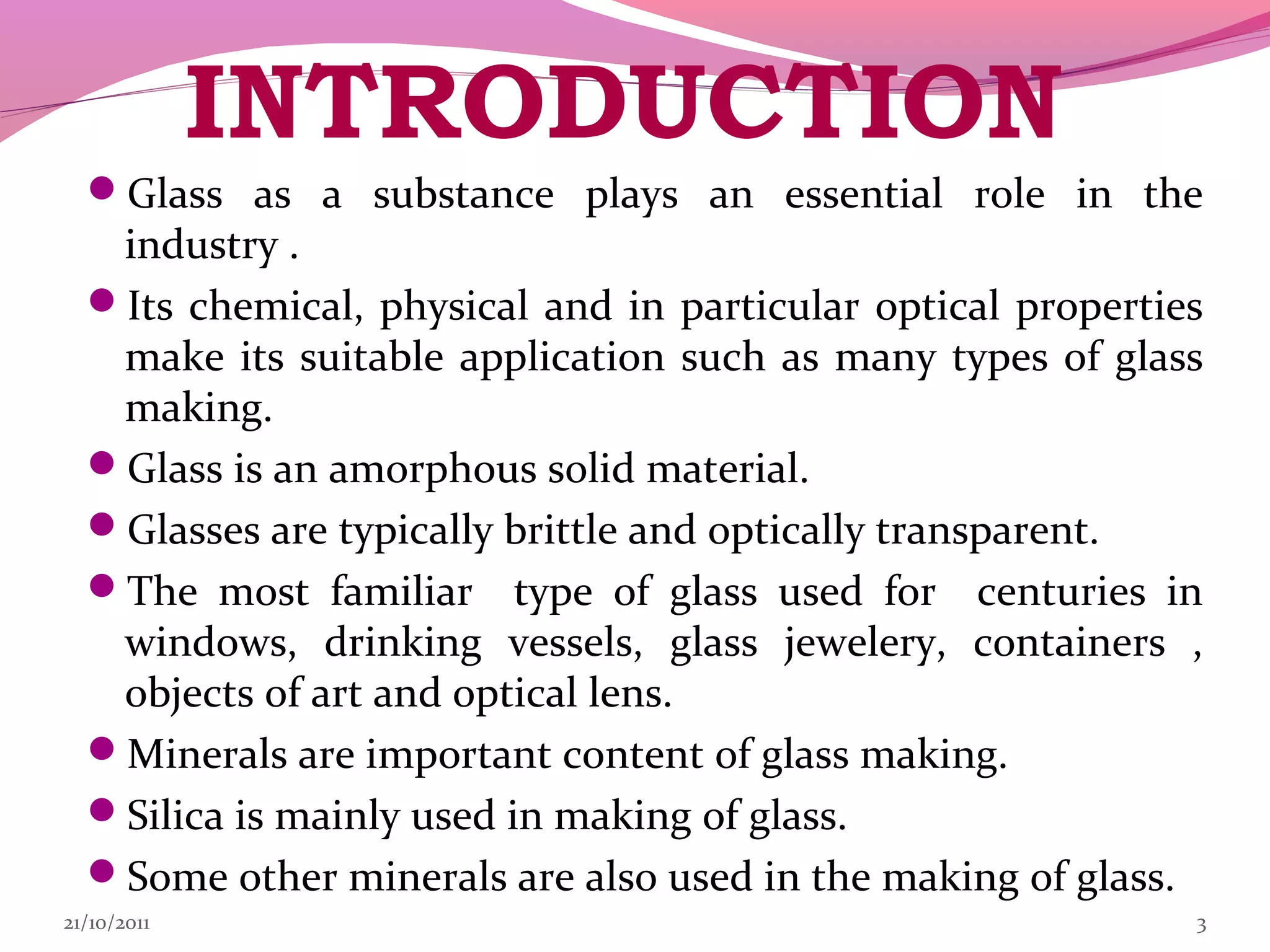 Minerals used as glass making materials | PPT