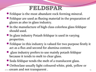 Minerals used as glass making materials | PPT