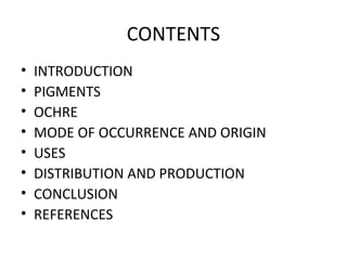 Minerals used as pigments | PPT