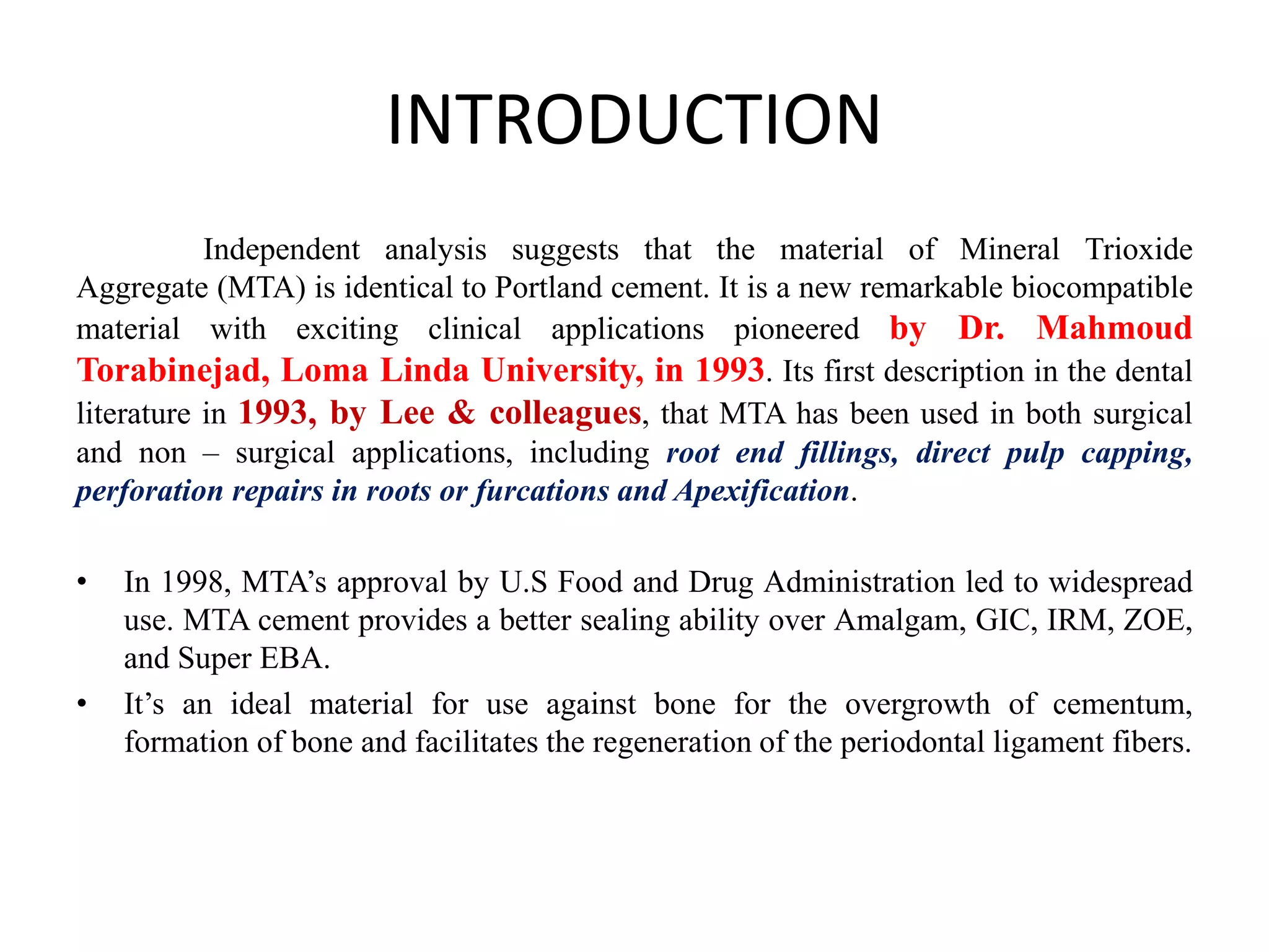 Mineral trioxide aggregate | PPTX