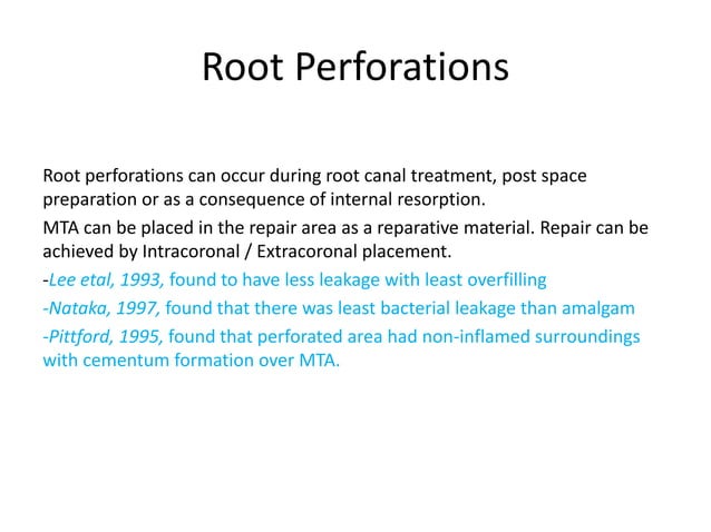Mineral trioxide aggregate | PPTX | Dental Health | Diseases and Conditions