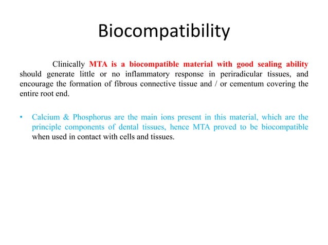Mineral trioxide aggregate | PPTX | Dental Health | Diseases and Conditions
