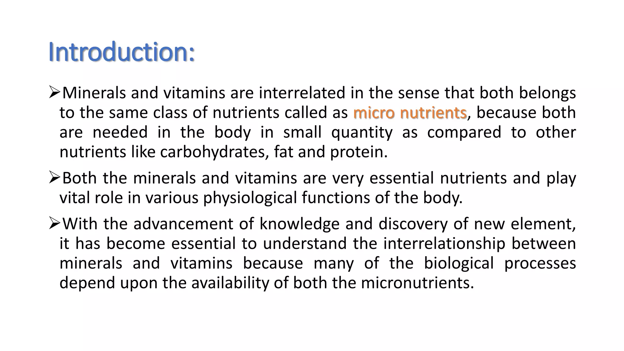 Mineral vitamin interrelationship | PPTX