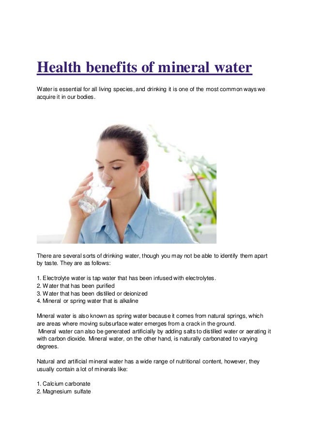 Benefits of mineral water | PDF