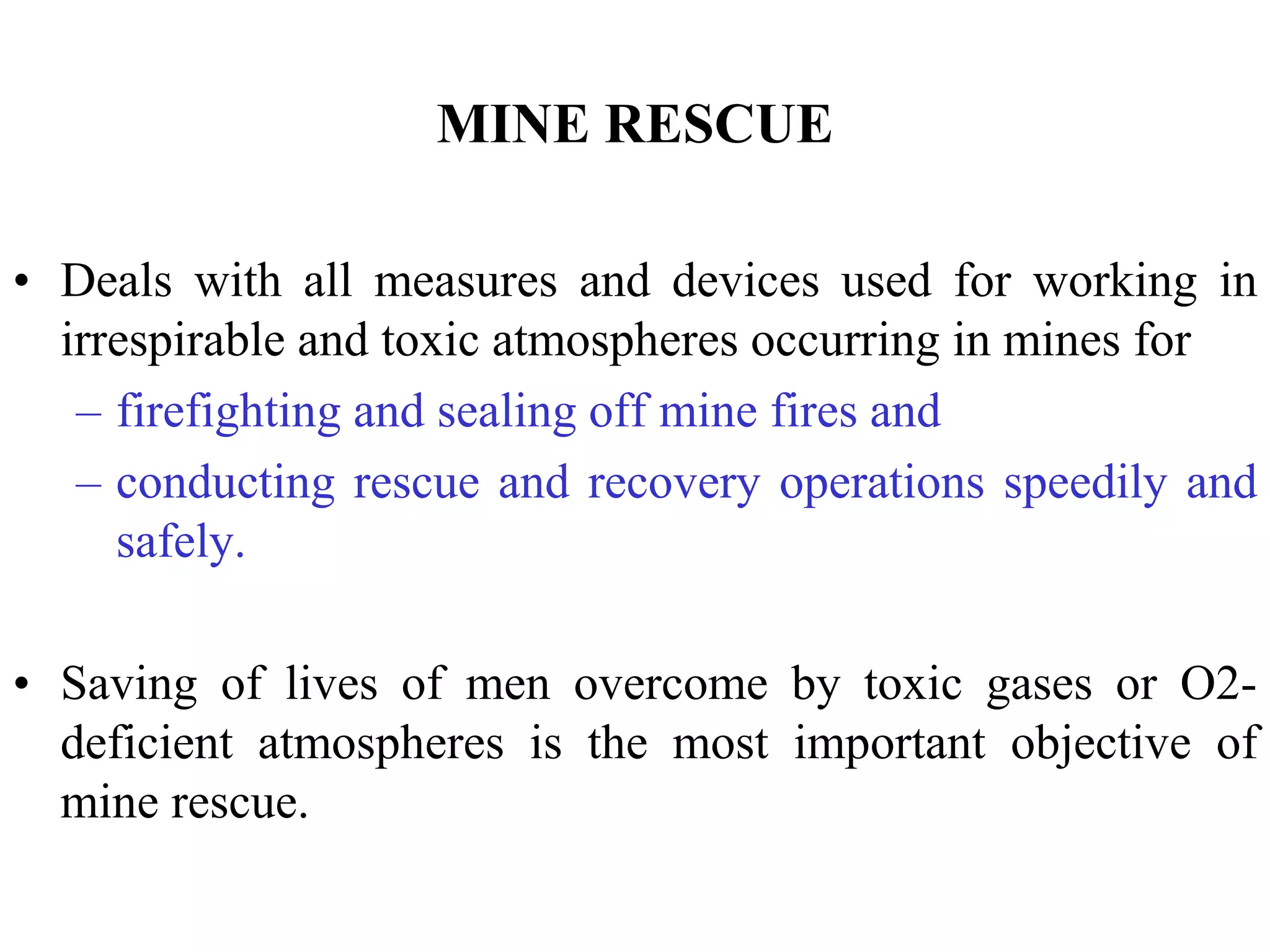 Mine rescue and recovery | PPT
