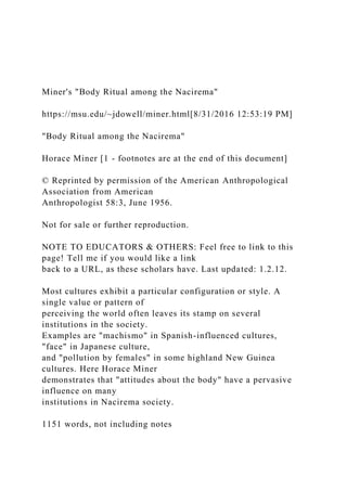 Miners Body Ritual among the Naciremahttpsmsu.edu~j.docx