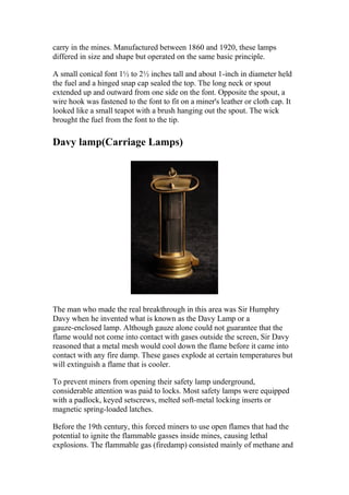 Miners lamps history | PDF
