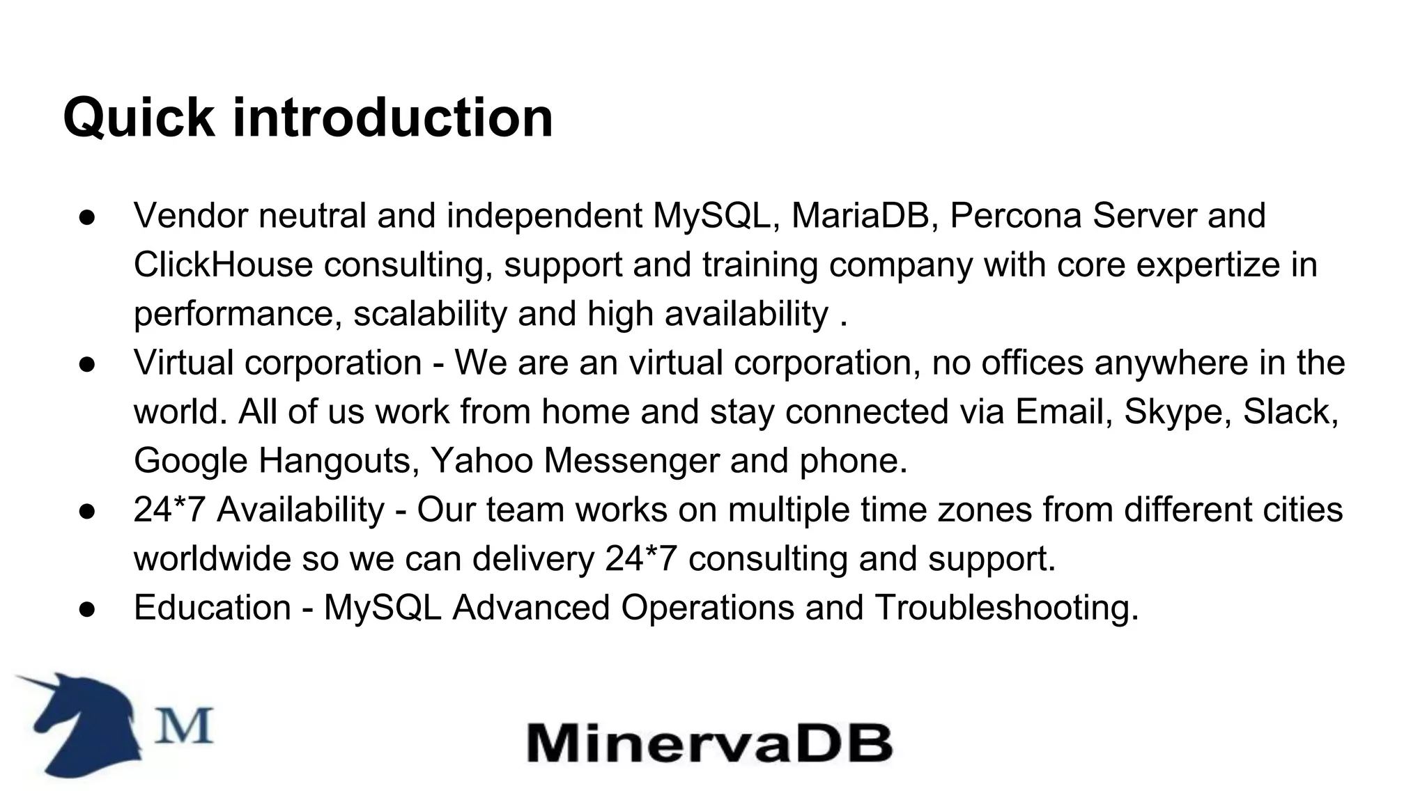 Minerva db corporate flyer | PPT