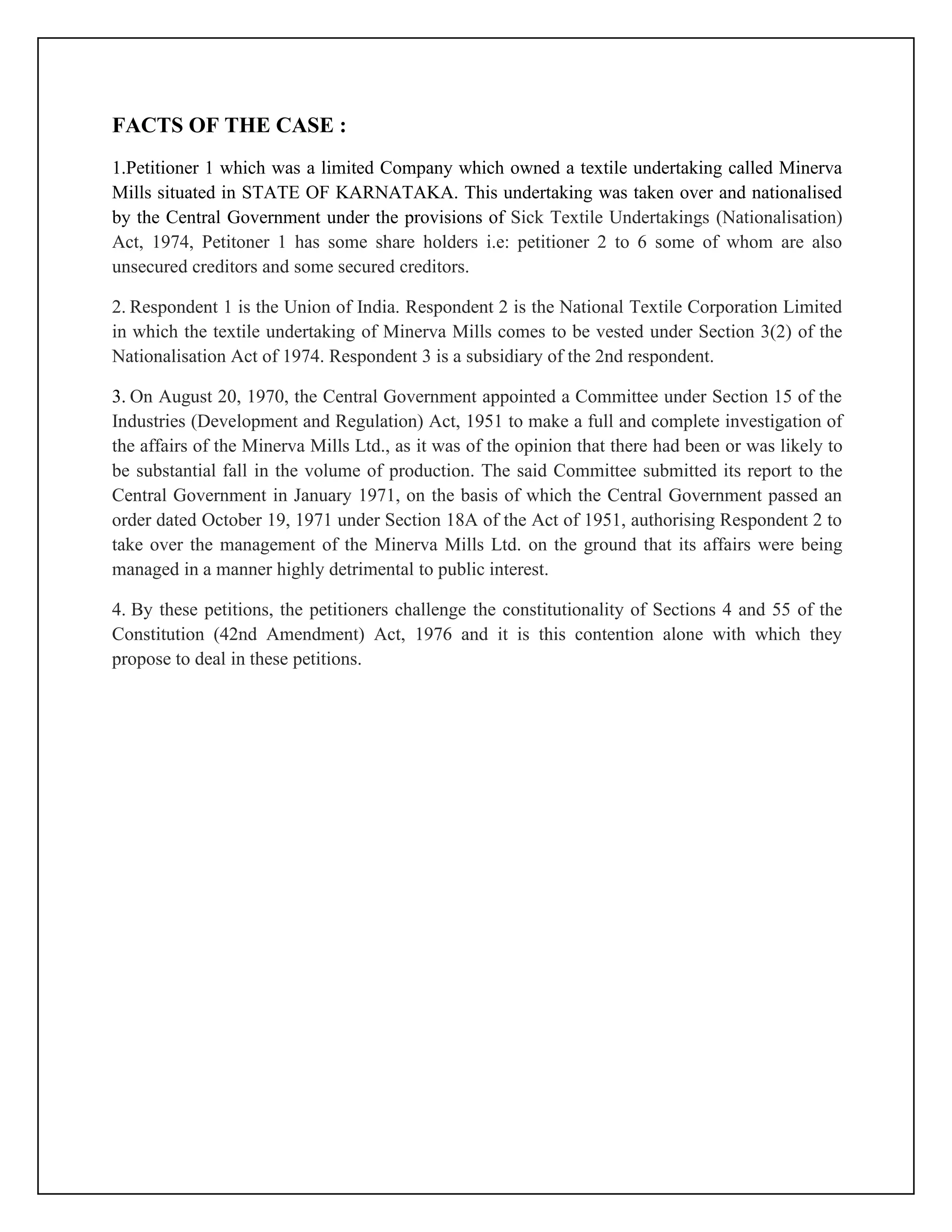 Minerva mill case ltd | PDF