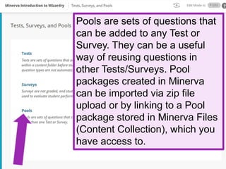 Introduction to Tests, Surveys and Pools | PPT
