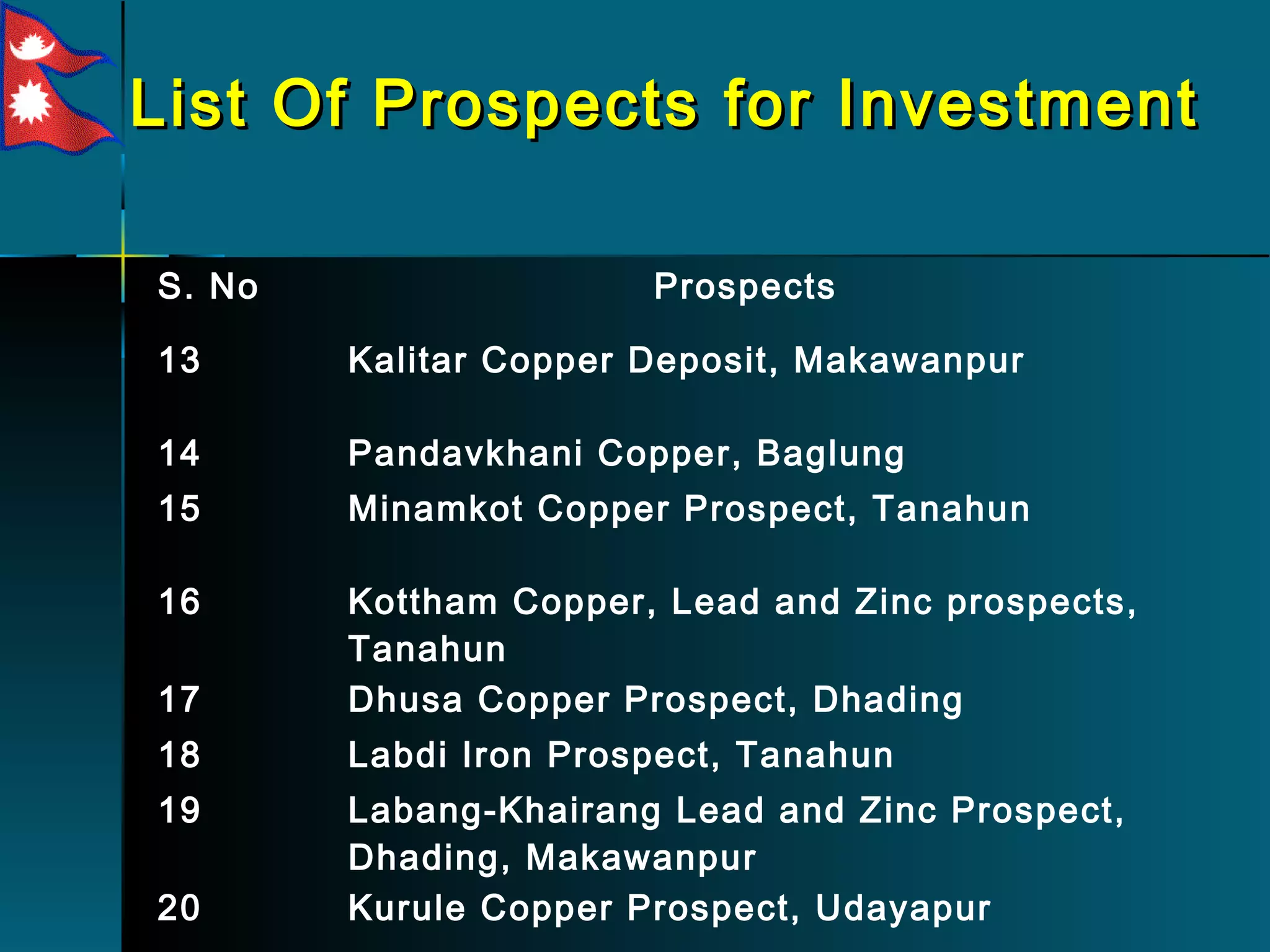 Mines and Minerals in Nepal | PPT