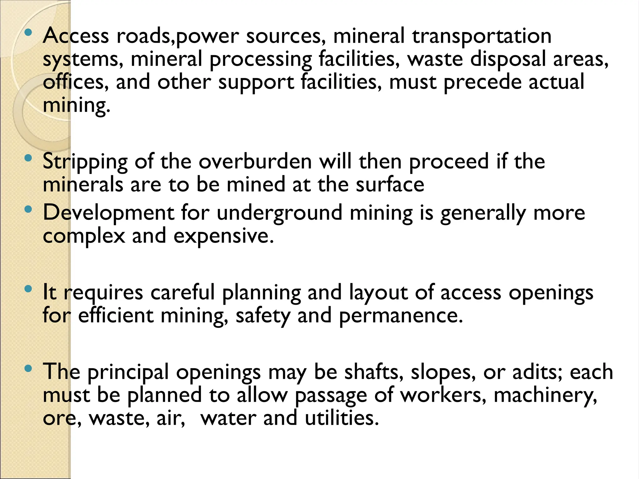 the mining sequence presentation notes | PPT