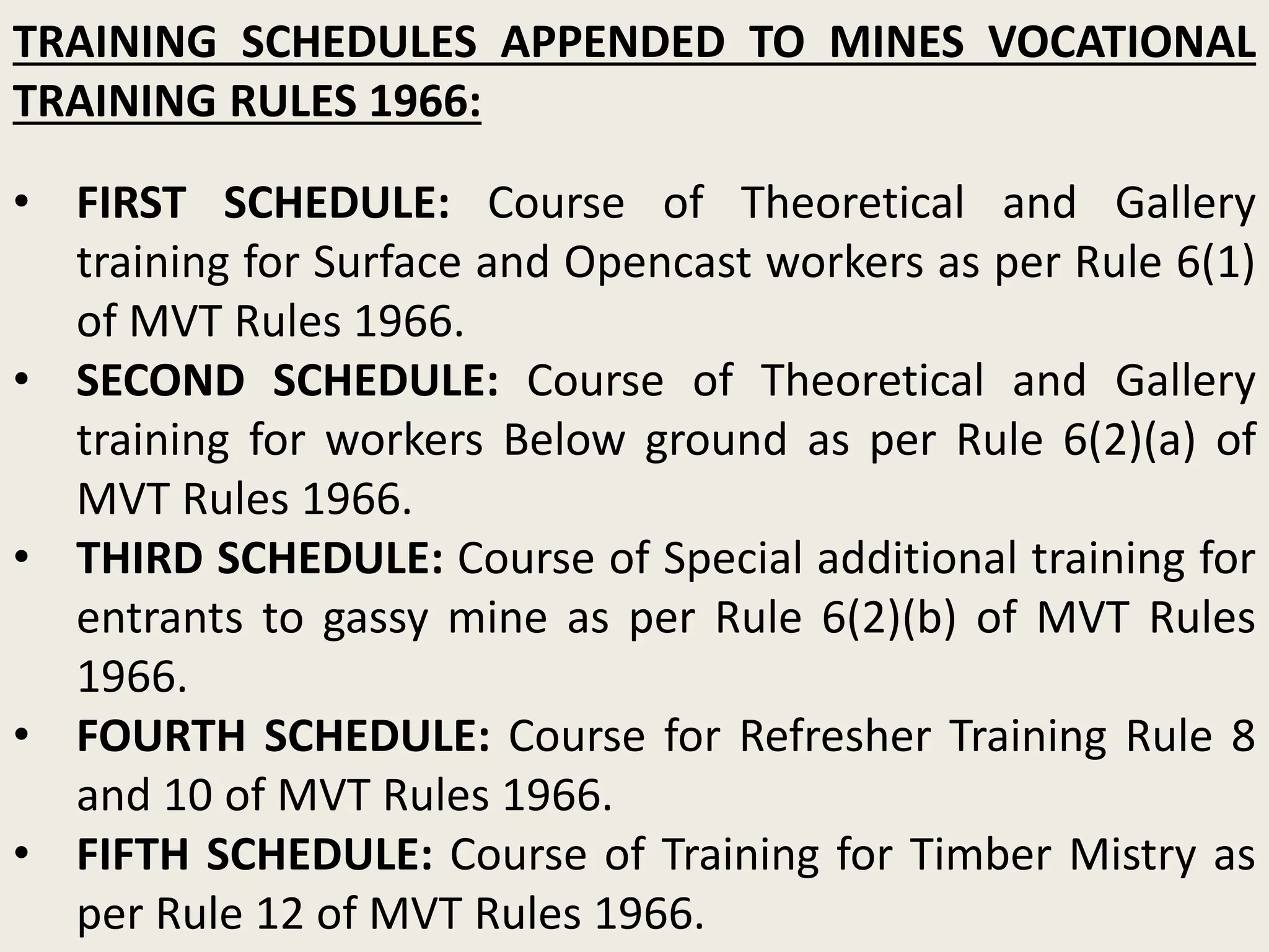 Mines vocational training rules 1966 short answer notes | PPTX ...