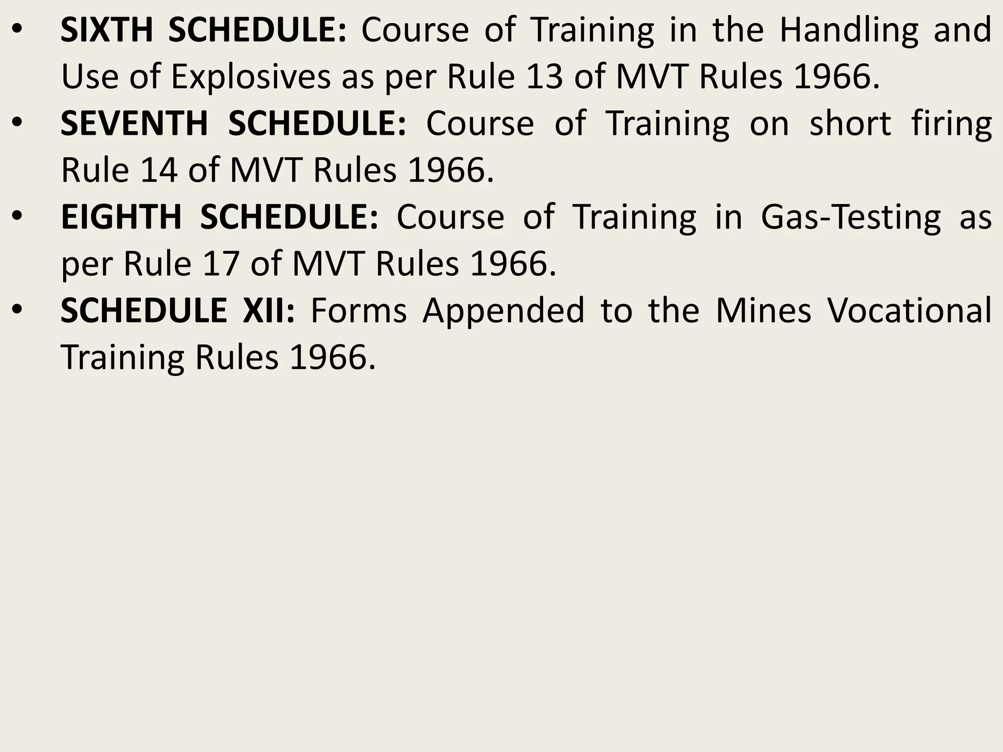 Mines vocational training rules 1966 short answer notes | PPTX ...