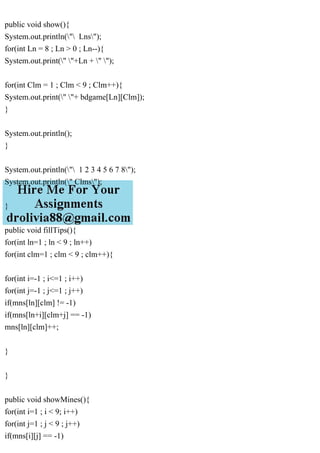 MineSweeper.java public class MS { public static void main(Strin.pdf