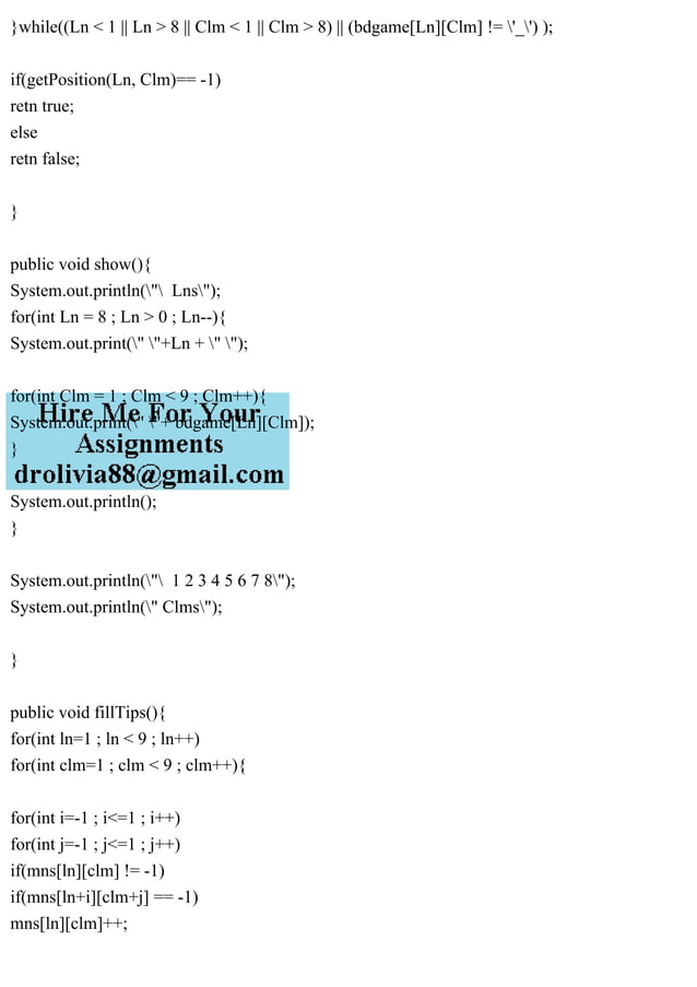 MineSweeper.java public class MS { public static void main(Strin.pdf | Programming Languages ...