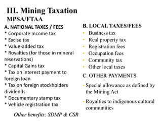 Mining taxation and regulations, Philippines | PPT