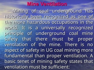 Mine Ventilation.by engr felix t. timbal.ppt