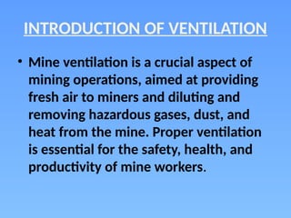 MINE VENTILATION PROJECT 3RD SEM-1.pptxm | PPTX