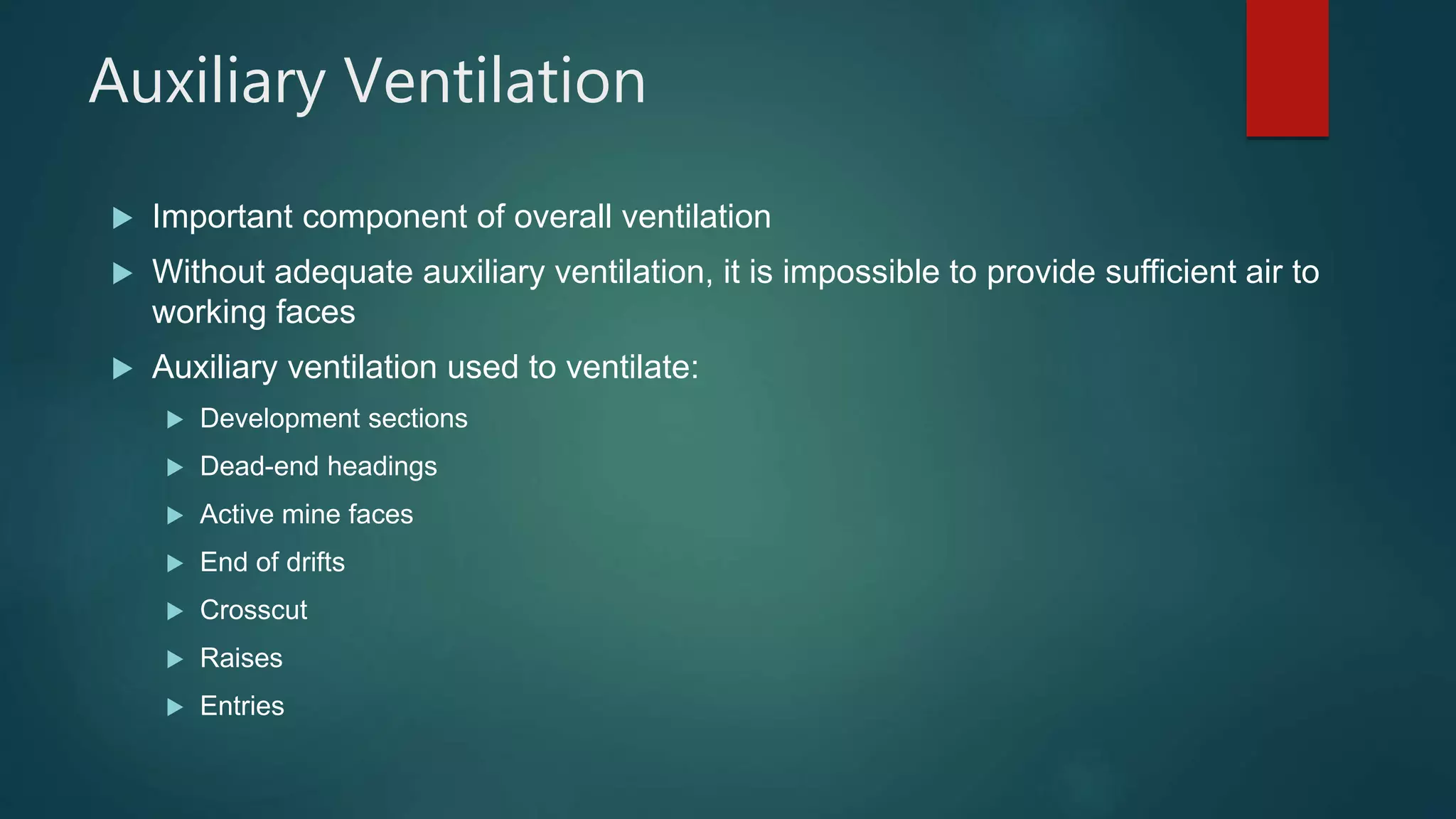 Auxiliary fans & vent pipe; Haroon khan | PPTX
