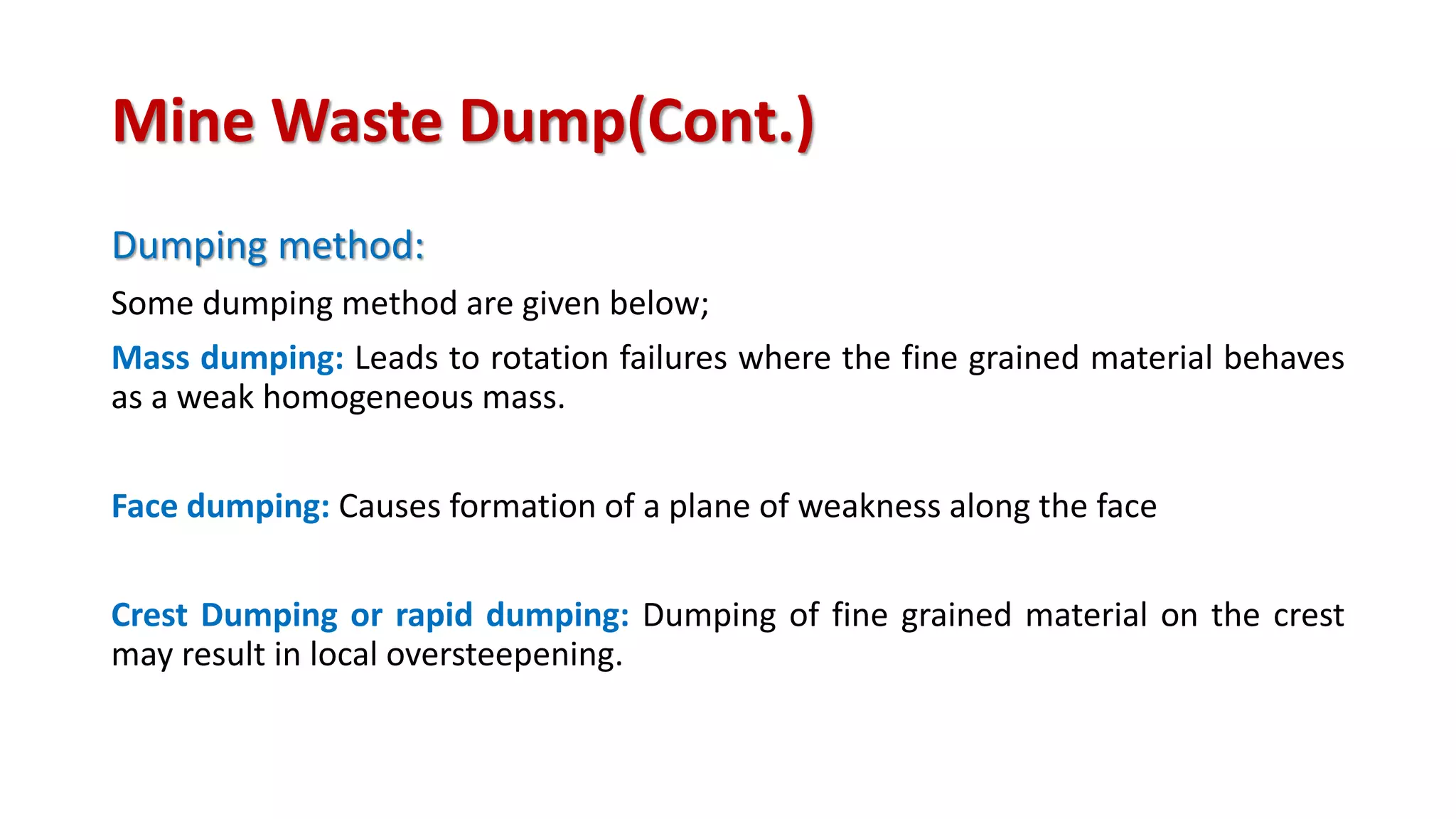 Mine waste dump | PPTX