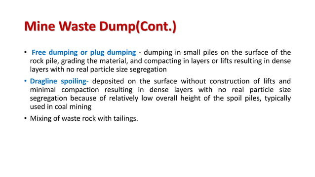 Mine waste dump | PPTX