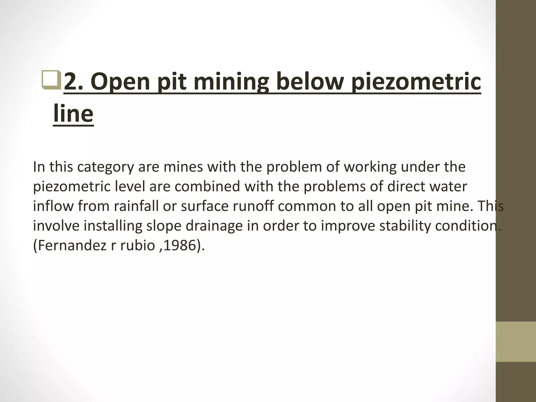 Mine water risk in open pit slope stability | PPTX