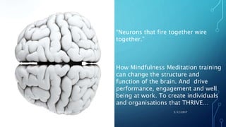 The research evidence for Mindfulness in the workplace: The ...