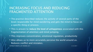 The research evidence for Mindfulness in the workplace: The ...