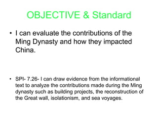Ming dynasty with reading | PPT