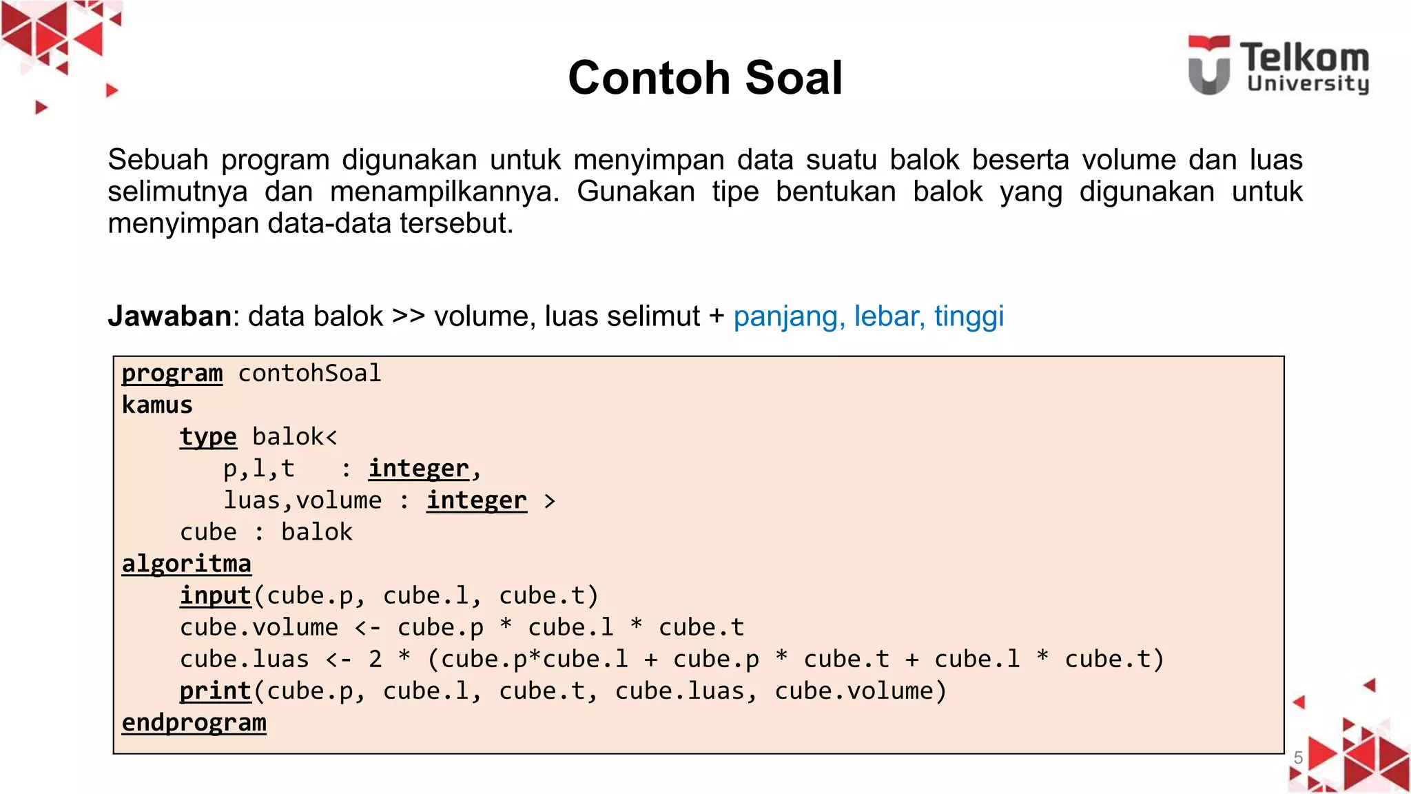 Minggu 09 - Array dan Tipe Bentukan.ppsx