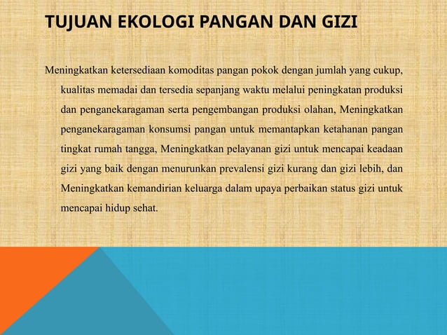 mata kuliah konsep dasar ekologi pangan dan gizi | PPTX