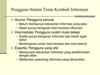 Minggu #1 konsep sistem temu kembali informasi | PPTX