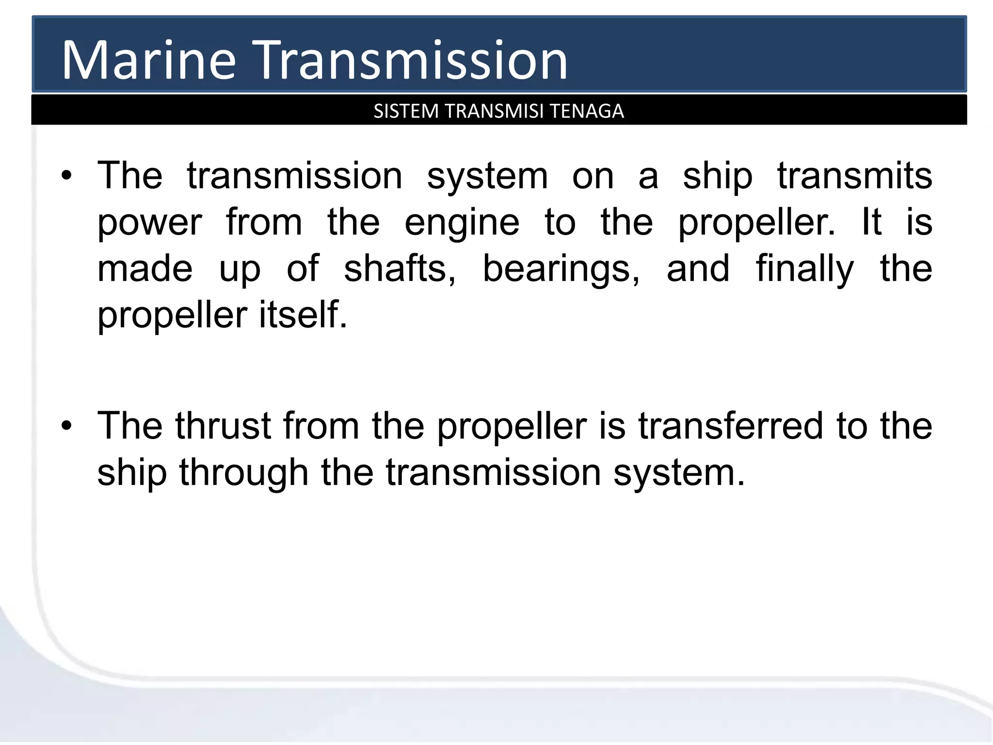 marine power transmission | PPTX