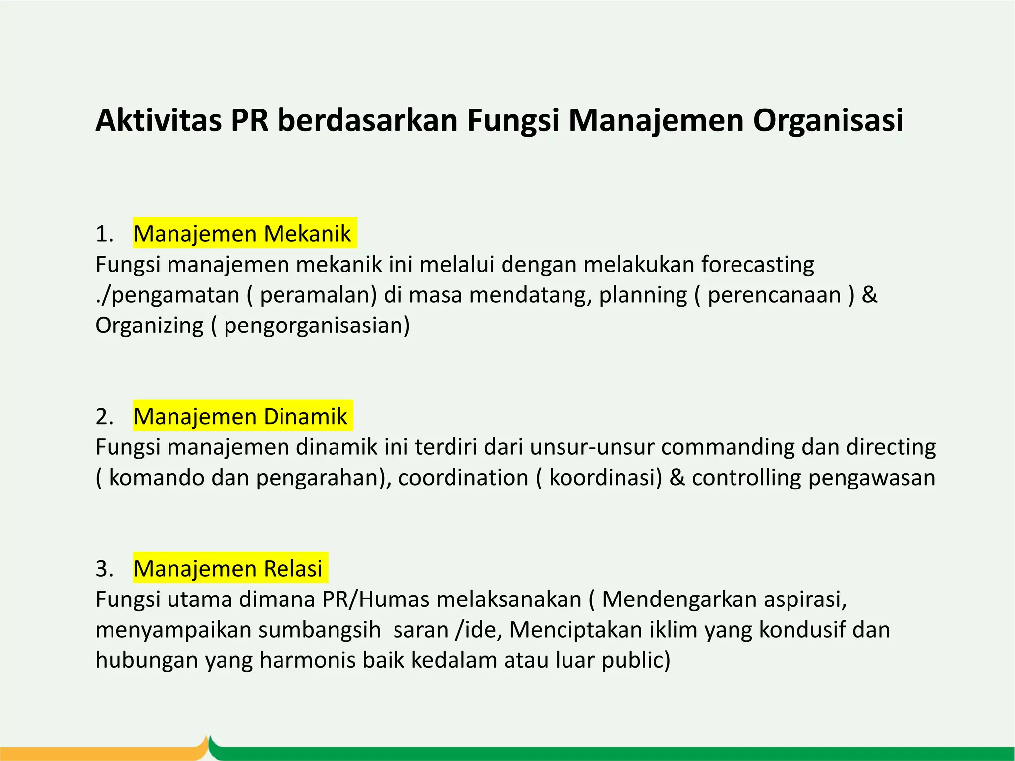 DASAR-DASAR MANAJEMEN PR | PPTX