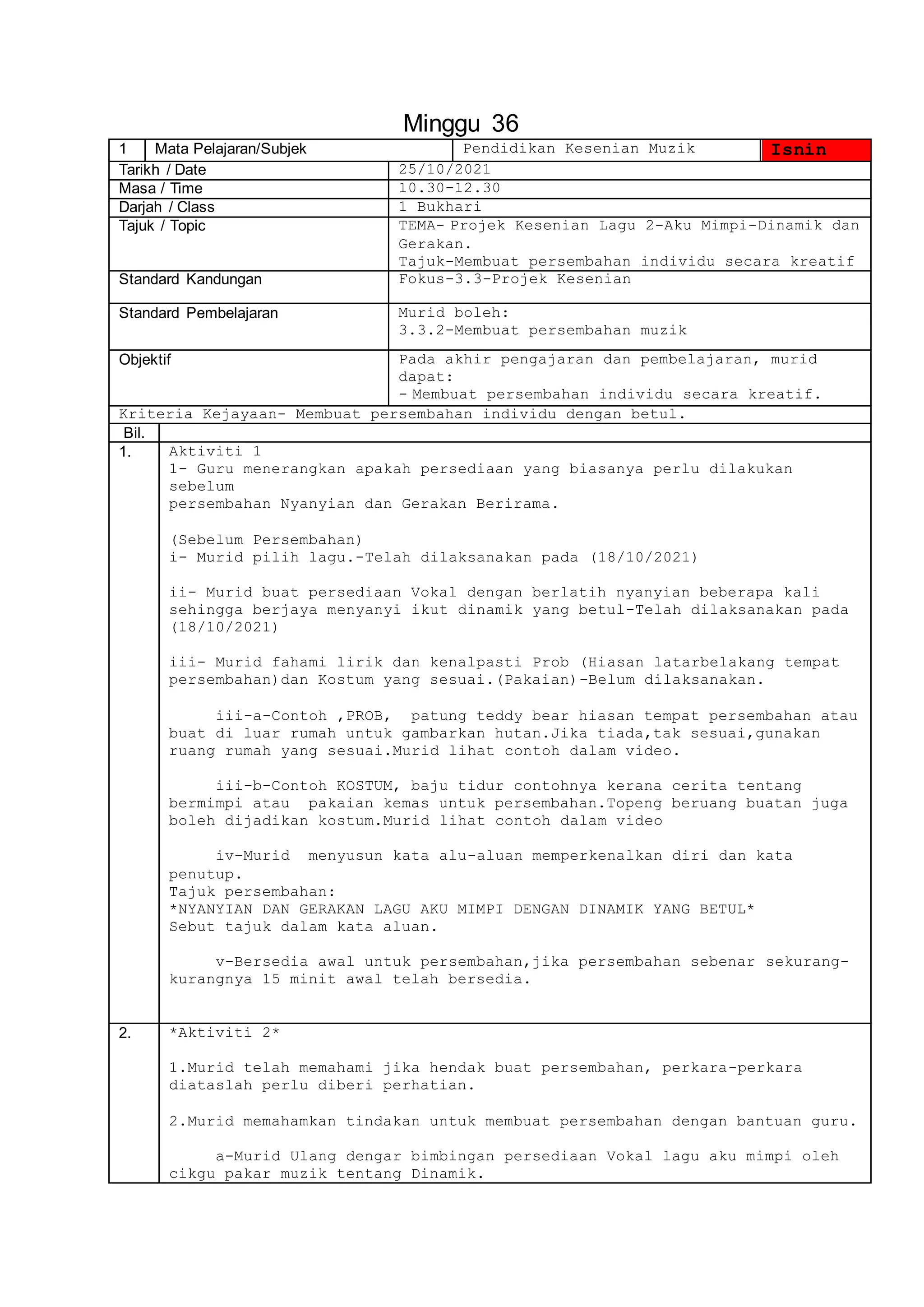 Minggu 36 pkpb 24 okt hingga 28 oktt 2021 ridzal | DOCX