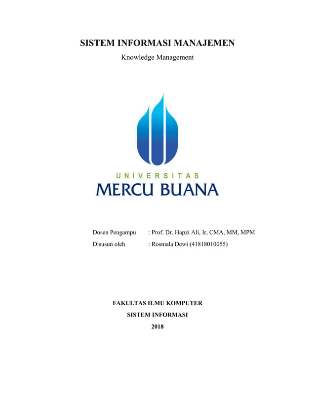 SIM 4, Rosmala Dewi, Prof.Dr.Ir. Hapzi Ali, mm, cm.Knowledge Management, Universitas Mercu Buana ...