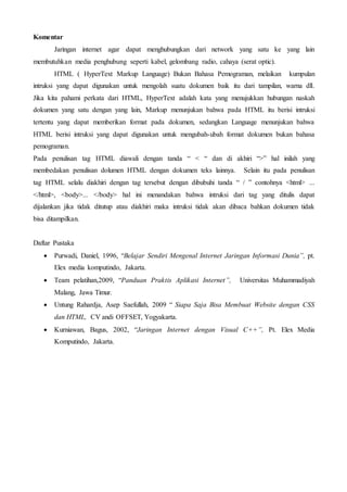 tugas laporan bacaan ( konsep internet dan html) | PDF