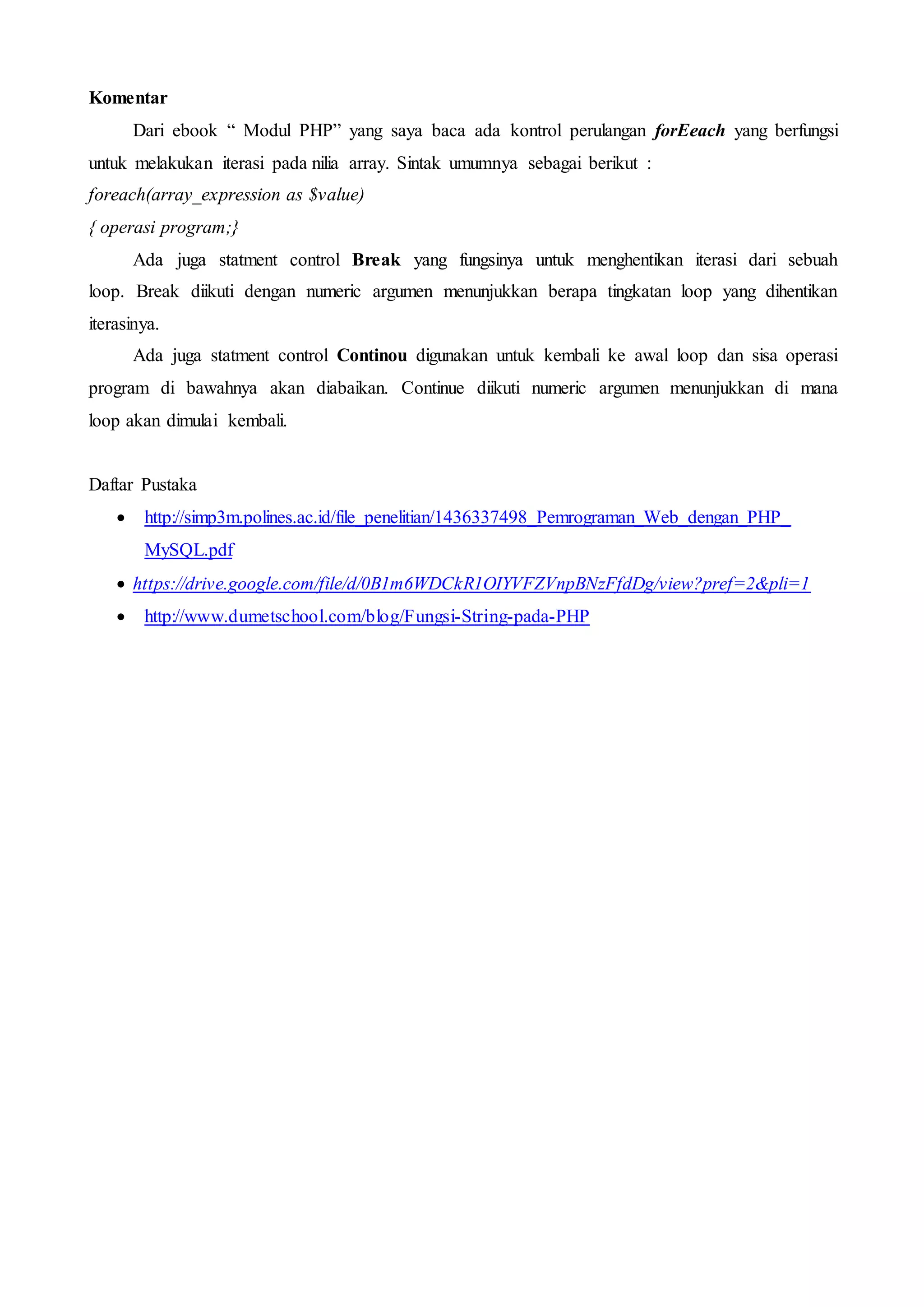 Minggu ke 8 ( struktur kontrol php) | PDF