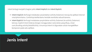 Minggu ke 3 intent Android Studio | PDF